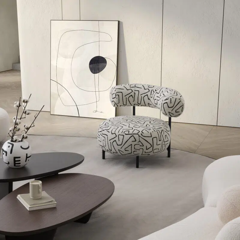 Bon bon Round Accent Armchair - for Contemporary living spaces