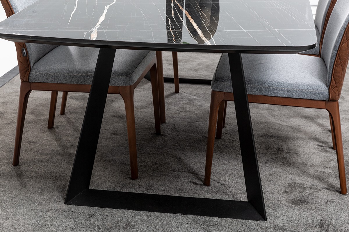 Toronto Dining Table | Modern Black Marble Look Table | LEOPARD Furniture