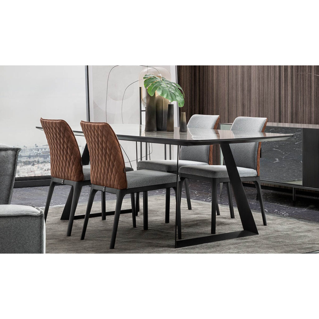 Toronto Dining Table | Modern Black Marble Look Table | LEOPARD Furniture