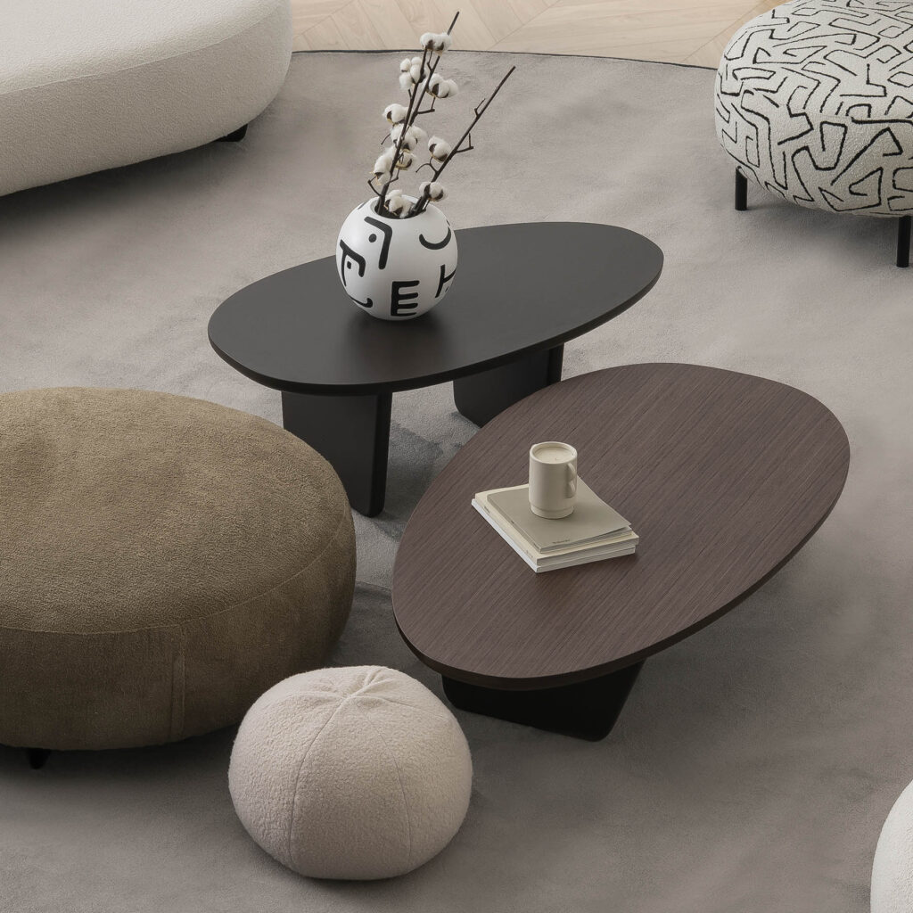Barcelona Coffee Tables - Oval Shape, Clean Curved Lines