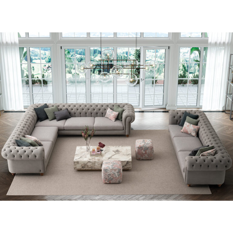 Aspendos Chesterfield Sectional Sofa - Luxury Modular Seats