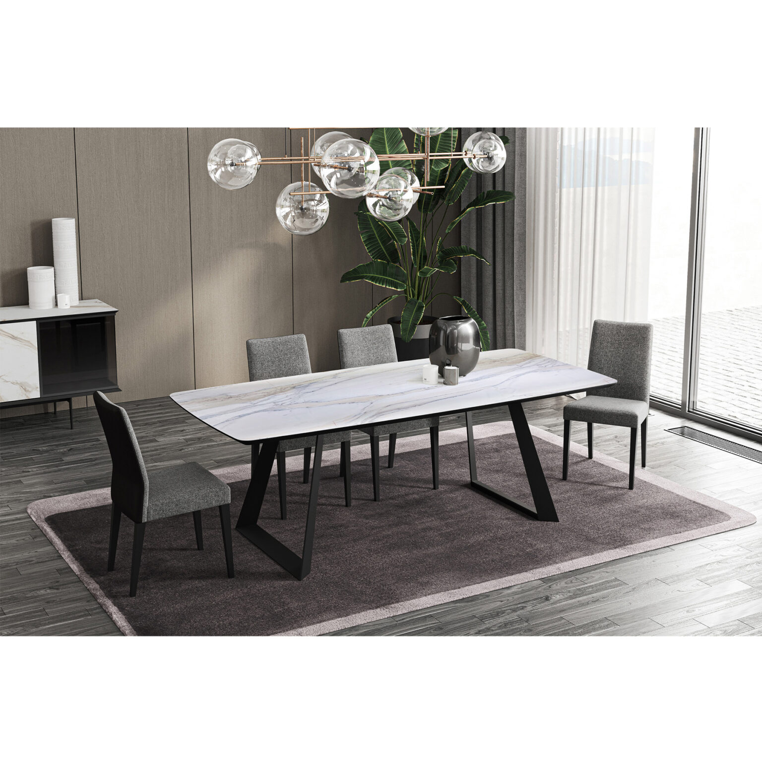 Como Dining Table: Modern White Marble | LEOPARD Furniture