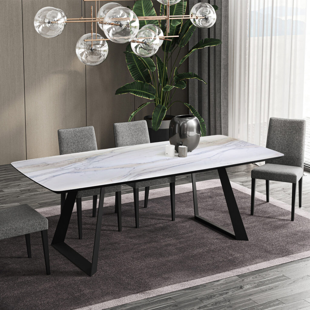 Como Dining Table: Modern White Marble | LEOPARD Furniture