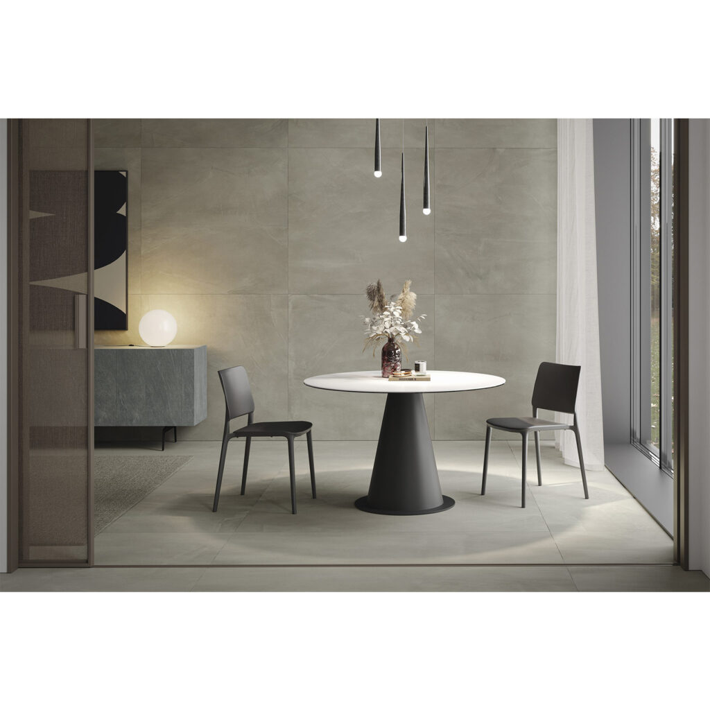 Round White Ceramic Elegance - Minimalist Luna Dining Table