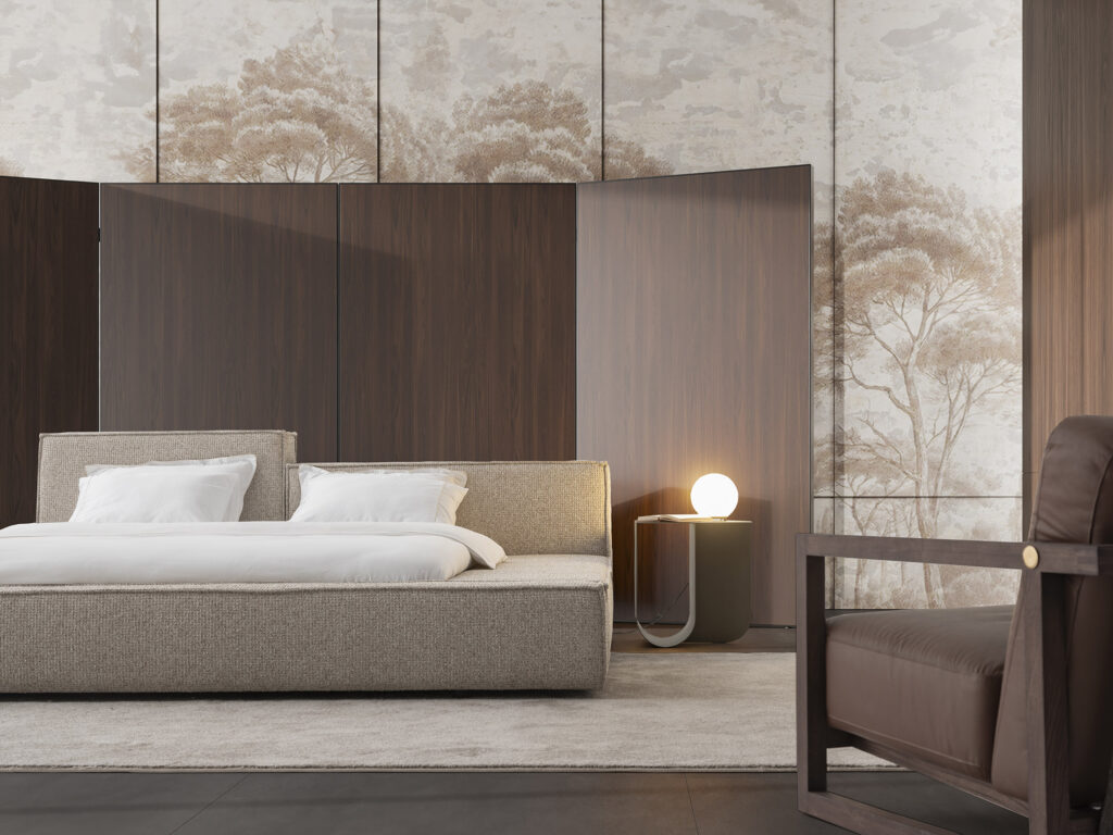 Poufy XL | Cubic Design Upholstered Bed | LEOPARD Furniture