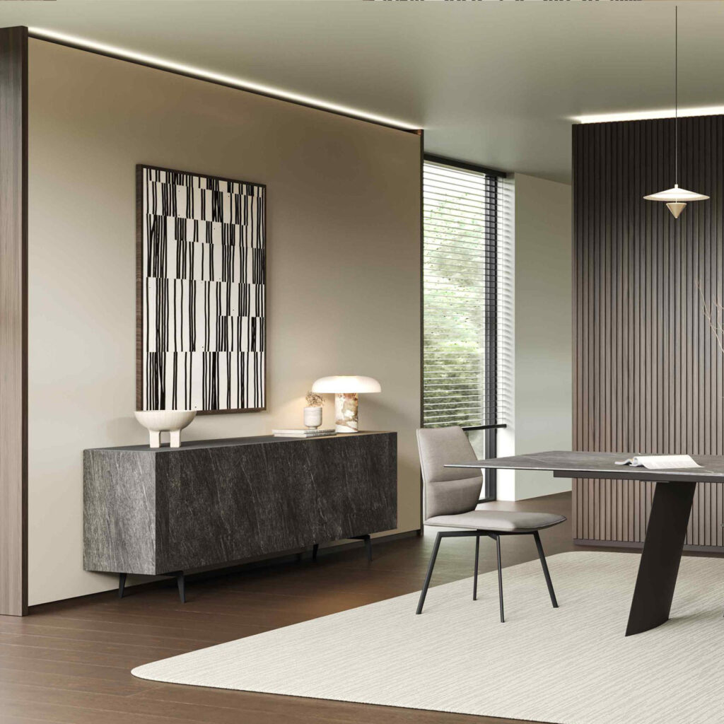 Nero Sideboard: Gray Ceramic Sideboard for Modern Interiors
