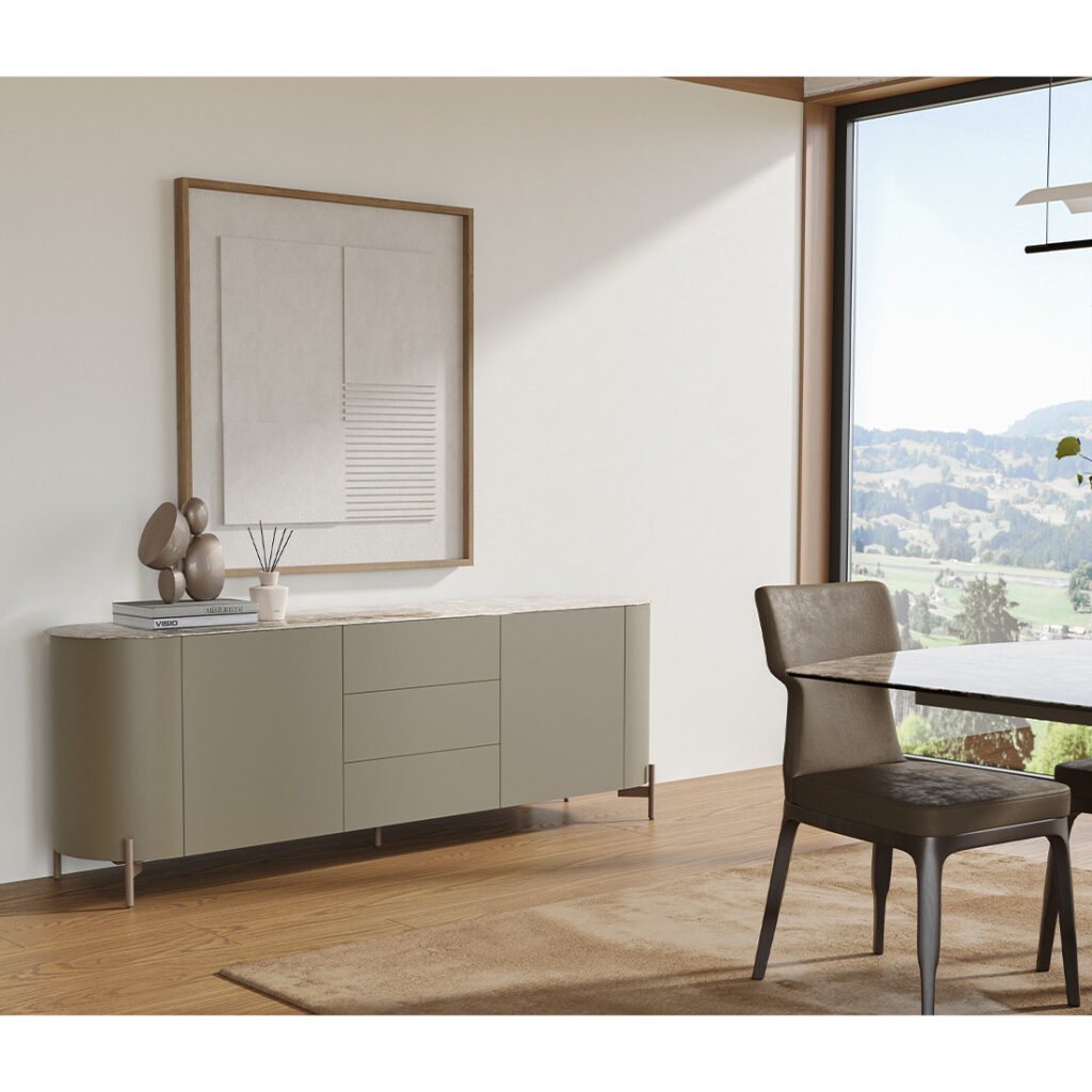 Vinci Taupe Color Sideboard – Minimalist Ceramic Top Sideboard ...