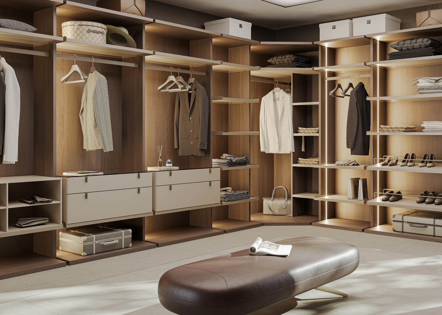 Luxury Open Closet System | Sigma Modular Closet by LEOPARD
