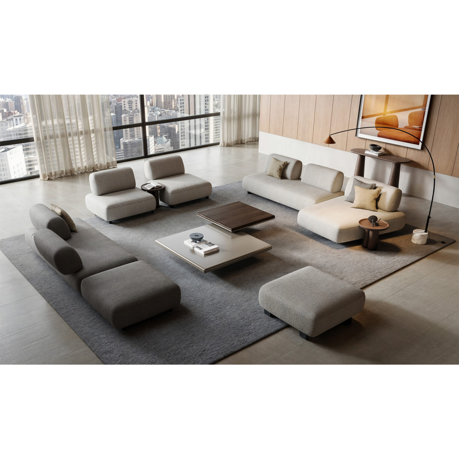 Bonbon Linea Modular Sectional Sofa, Customizable, Contemporary Design