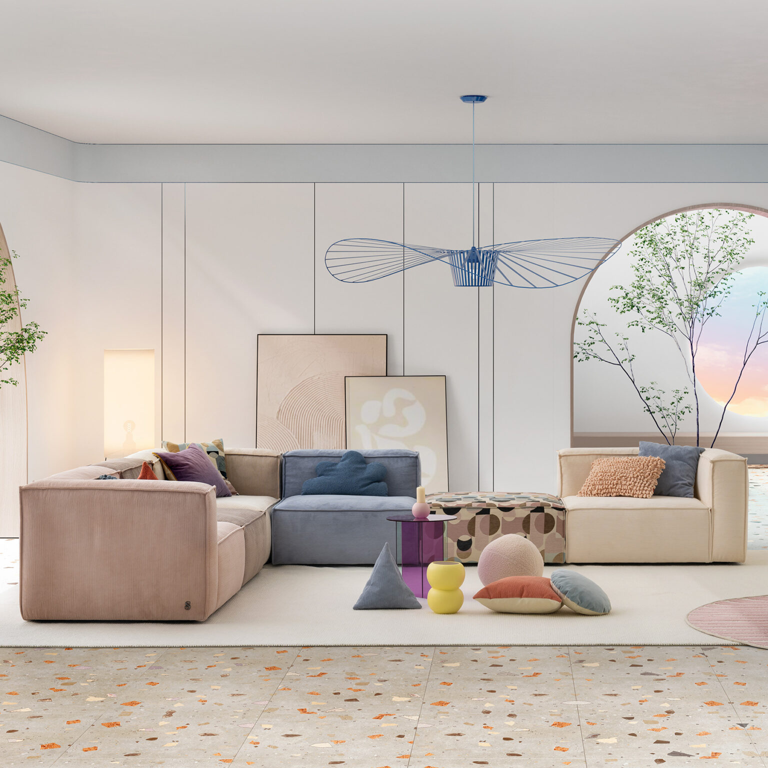 Colorful Cubic Sectional Sofa - Stylish and Comfortable | LEOPARD
