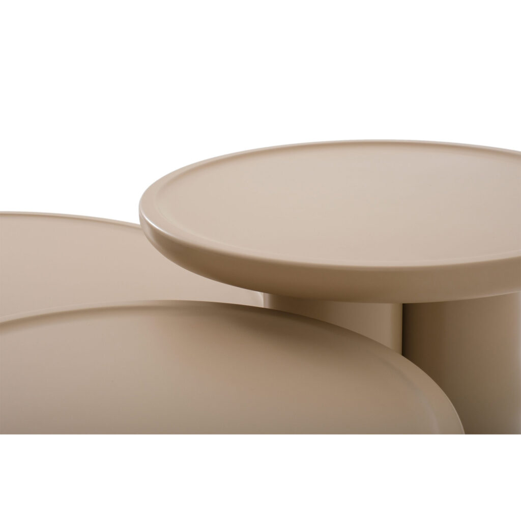 Taupe Round Coffee Table | Tridente Coffee & Side Tables at LEOPARD