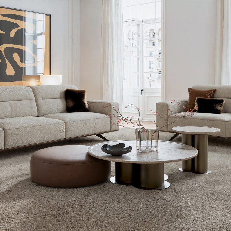 Round Coffee Table Set | Trio Coffee & Side Tables by LEOPARD Furniture