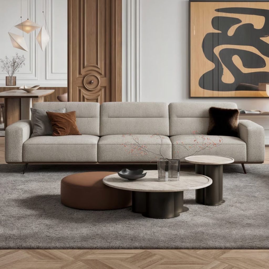 Round Coffee Table Set | Trio Coffee & Side Tables by LEOPARD Furniture