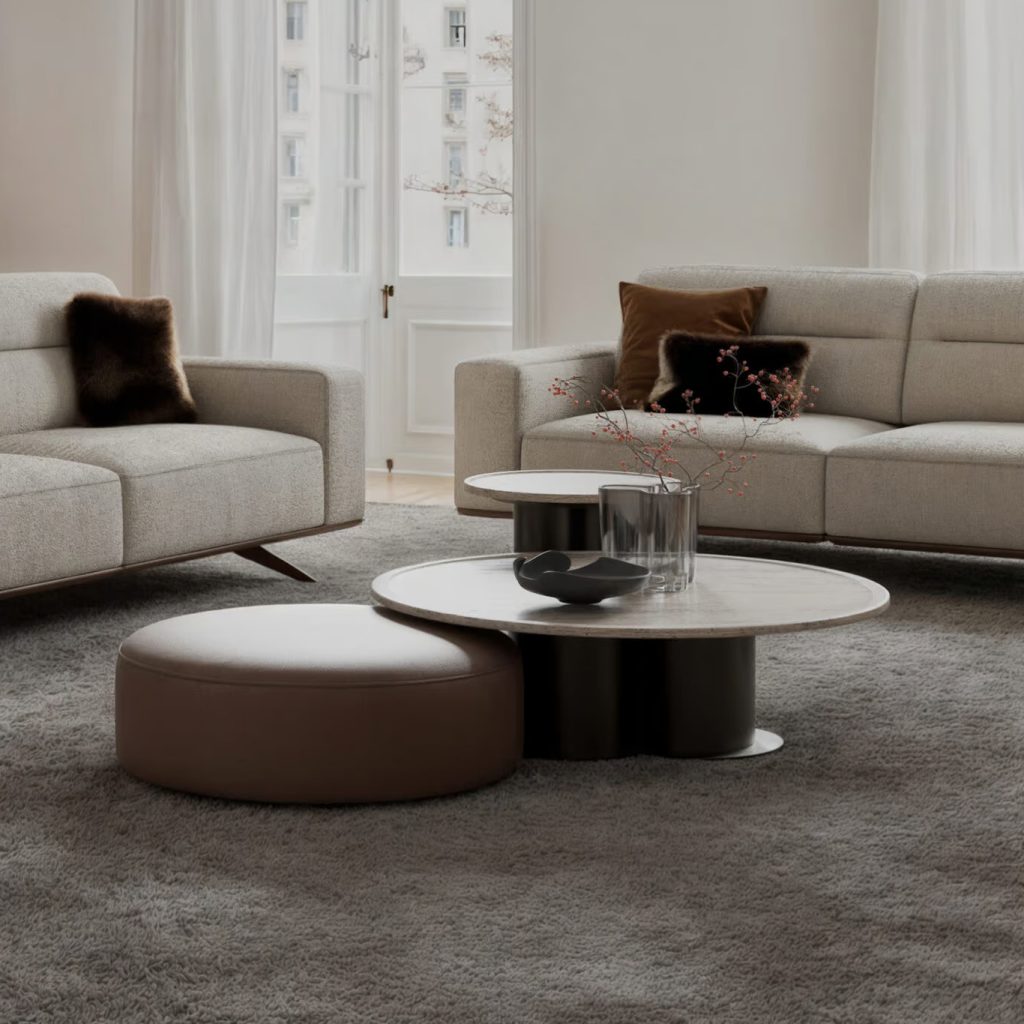 Round Coffee Table Set | Trio Coffee & Side Tables by LEOPARD Furniture