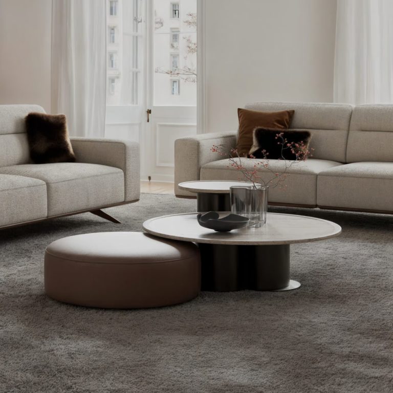Round Coffee Table Set | Trio Coffee & Side Tables by LEOPARD Furniture
