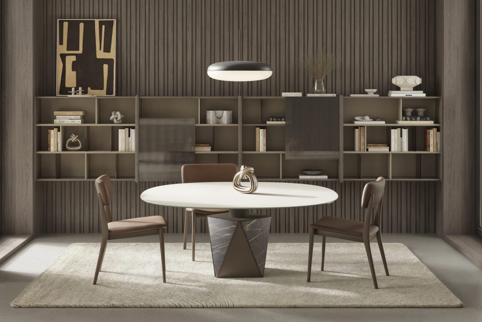 Luxury Pentagon Low Dining Table by LEOPARD Furniture