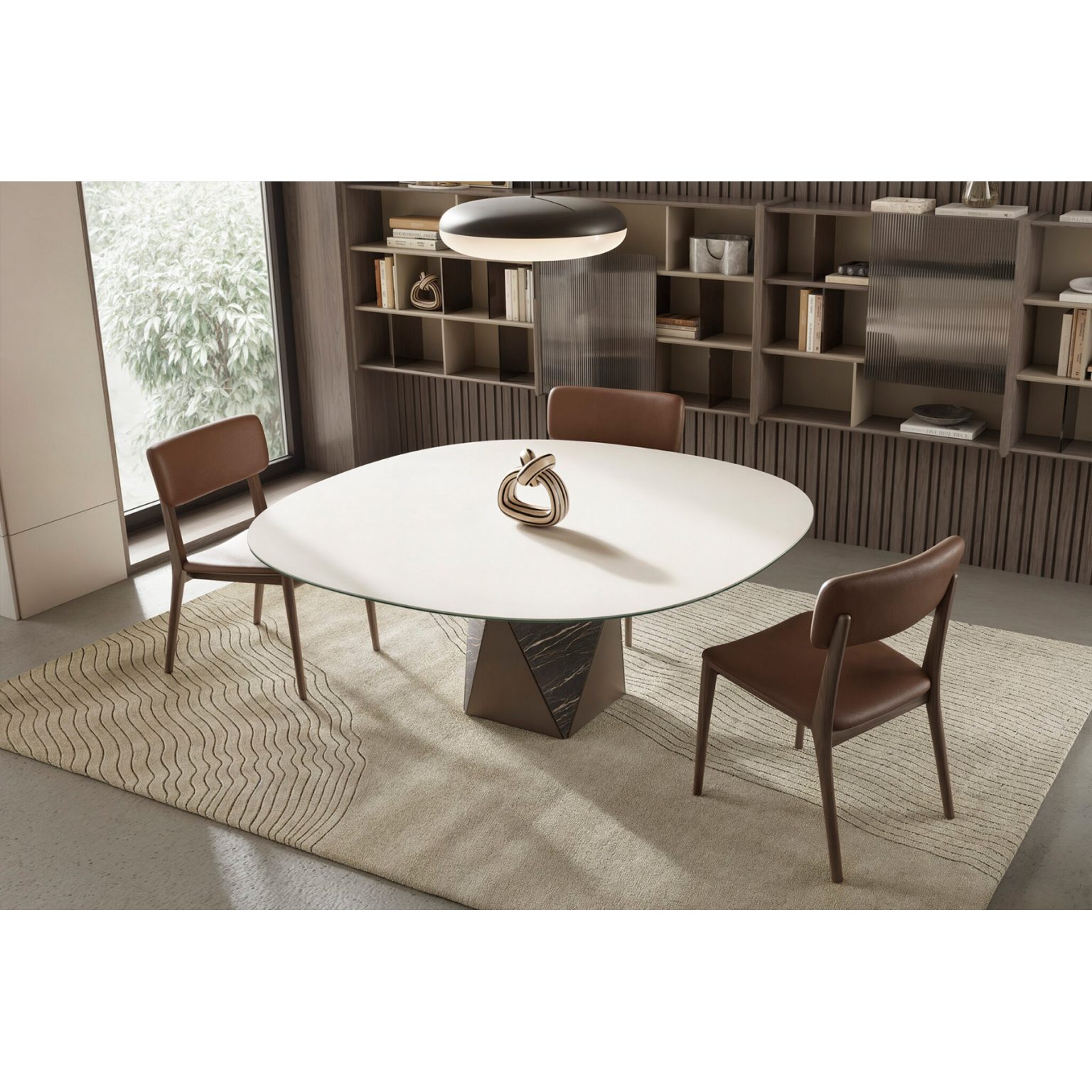 Luxury Pentagon Low Dining Table by LEOPARD Furniture