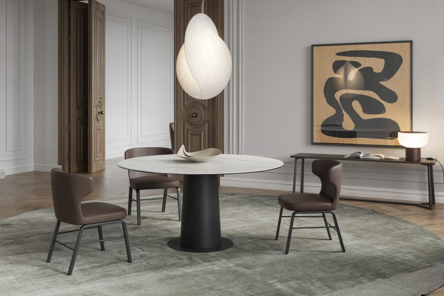 Round Extendable Ceramic Dining Table - Spin | LEOPARD Furniture