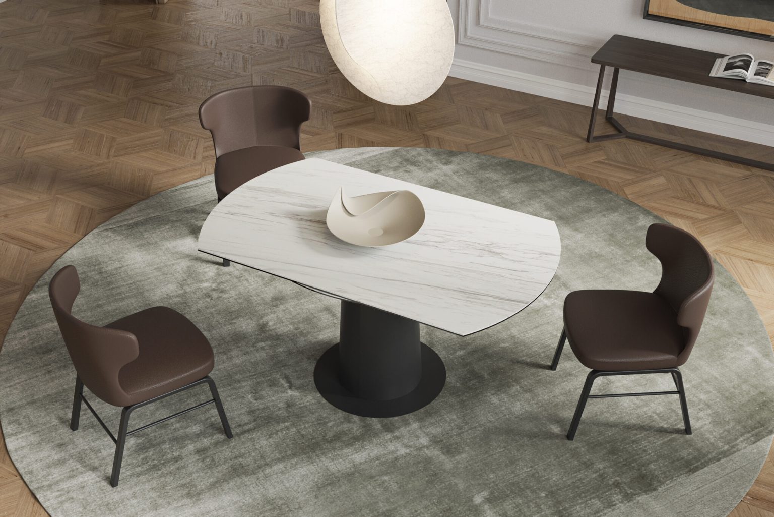 Round Extendable Ceramic Dining Table - Spin | LEOPARD Furniture